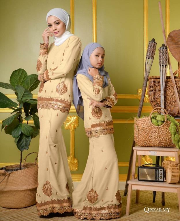 Qiszar Vikshaka Luxe Buttercream, Women's Fashion, Muslimah Fashion, Baju Kurung & sets on Carousell
