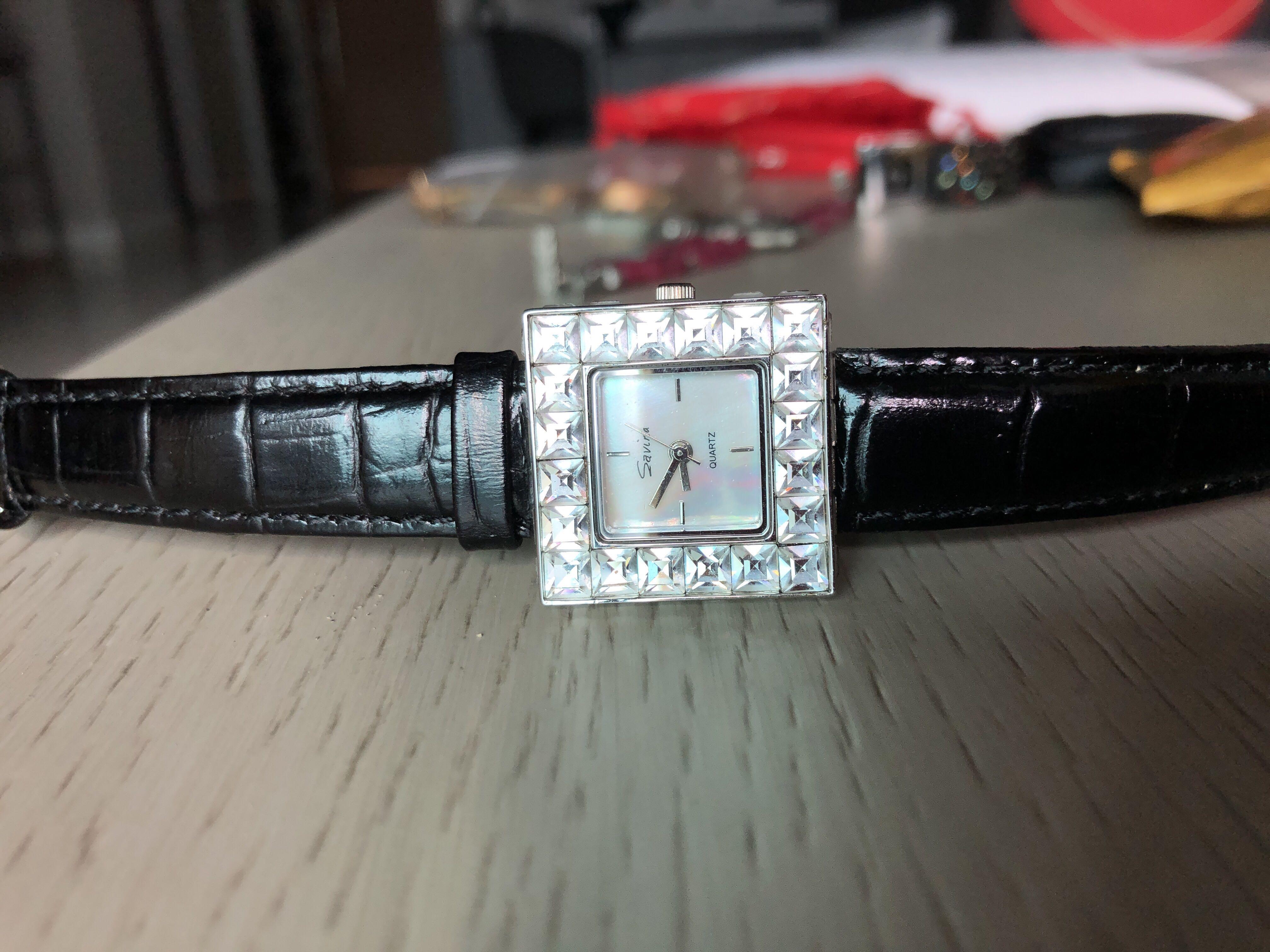 Savina women’s watch. With authentic Rhine stones and mother of pearl ...