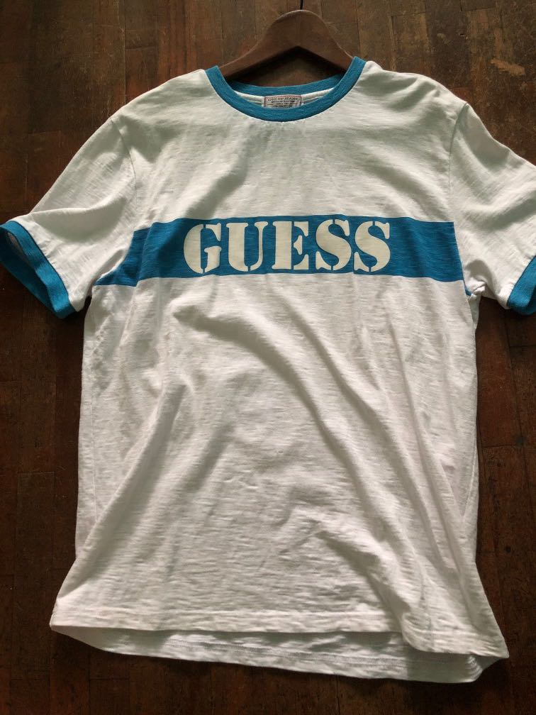 Vintage Guess Ringer Tee, Men's Fashion, Tops & Sets, Tshirts & Polo ...