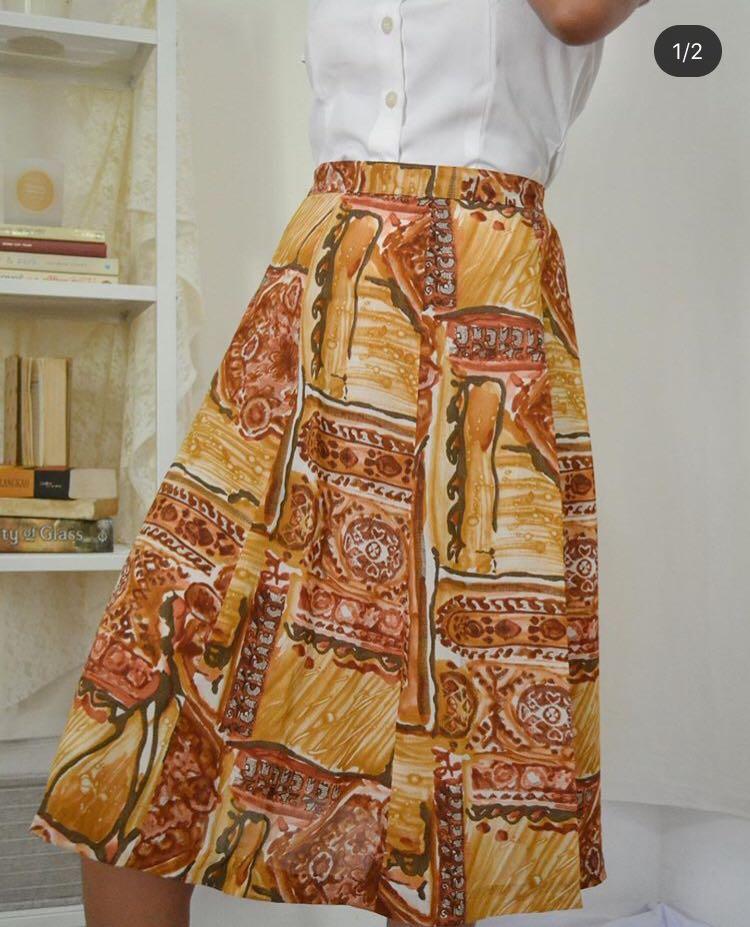 Vintage Skirt / rok jadul thrift, Fesyen Wanita, Pakaian Wanita, Gaun ...