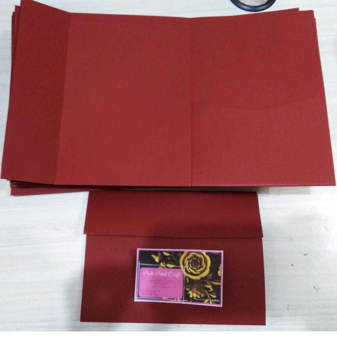 BURGUNDY Trifold Wedding Envelope, Hobbies & Toys, Stationary & Craft ...