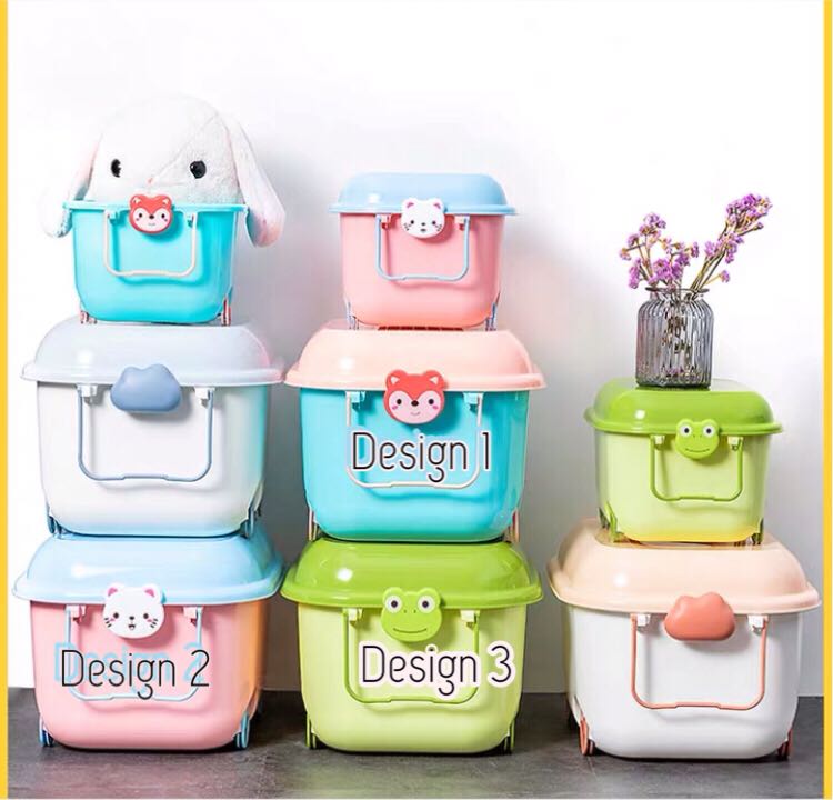 Cartoon Cute Storage Box with wheel, Everything Else on Carousell