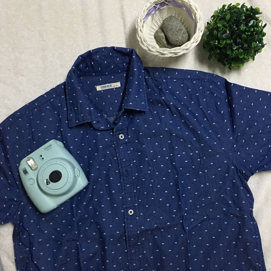 Code Blue Denim Polo Shirt, Men's Fashion, Tops & Sets, Tshirts & Polo ...