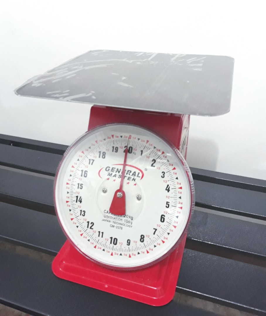 General Master 20kg Flat Dial Spring Scale (timbangan), Furniture ...
