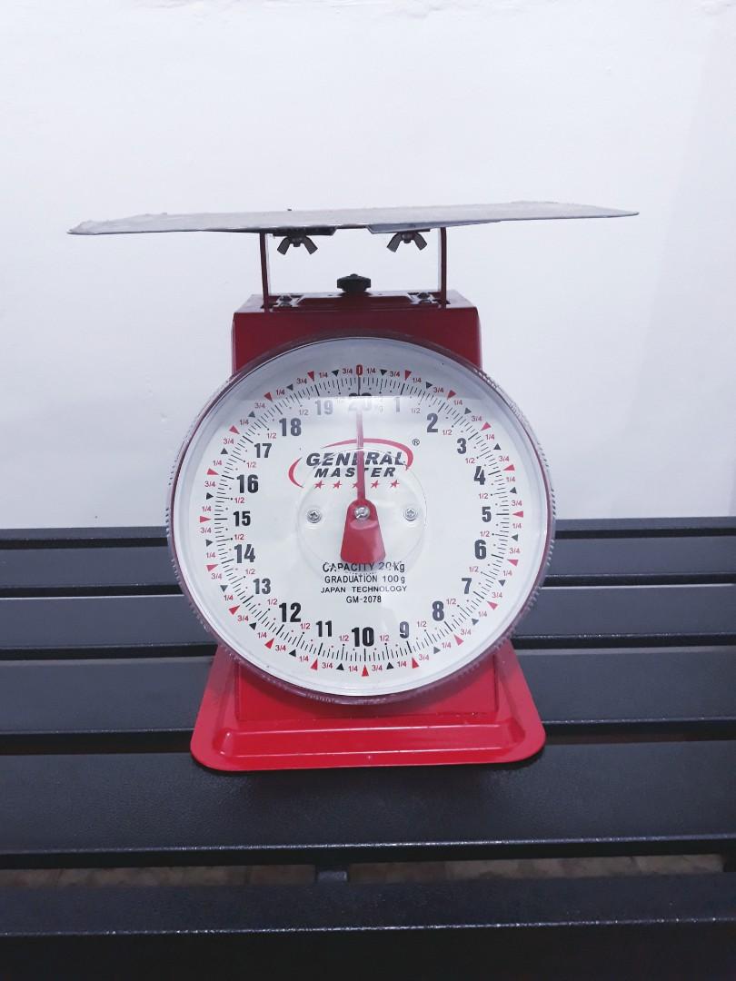 General Master 20kg Flat Dial Spring Scale (timbangan), Furniture ...