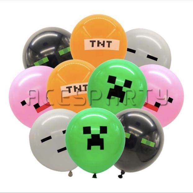 Minecraft party supplies - Minecraft balloons / party deco, Hobbies ...