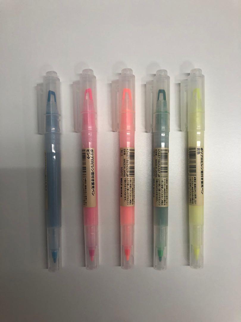 MUJI Window Highlighters Set (Orange, Yellow, Green, Blue, Pink ...