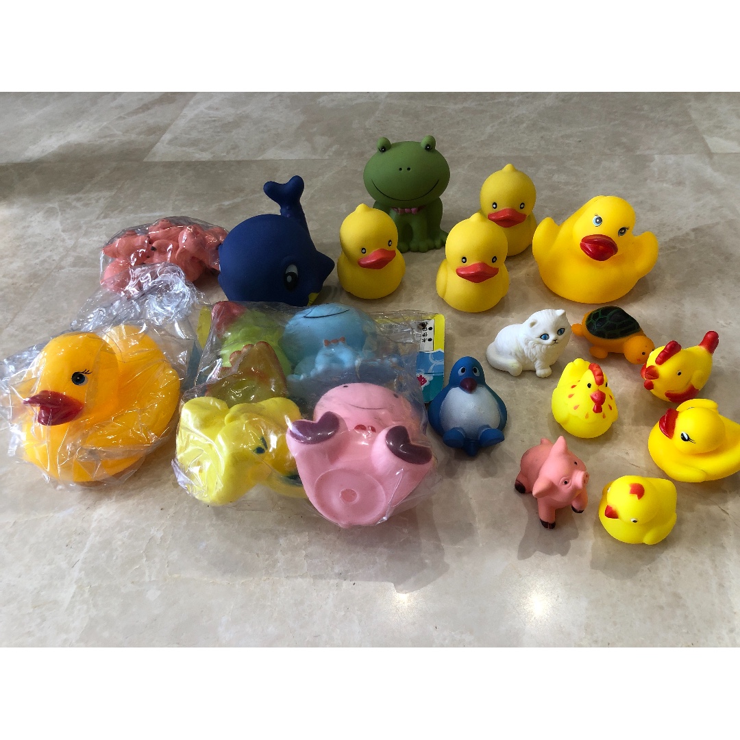 rubber ducky and assorted water play rubber toys, Hobbies & Toys, Toys ...