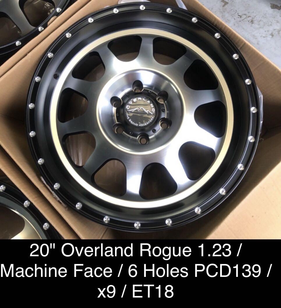 20" Overland rogue 1.23 Black Magwheels 6Holes pcd 139 with 265 50 R20 ...
