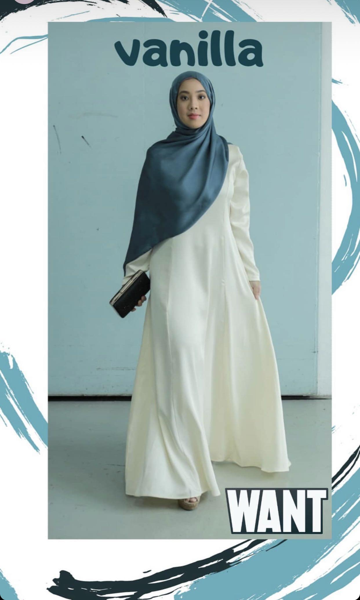 Luxe Satin long dress/abaya by Rania Raisha, Women's Fashion, Dresses ...