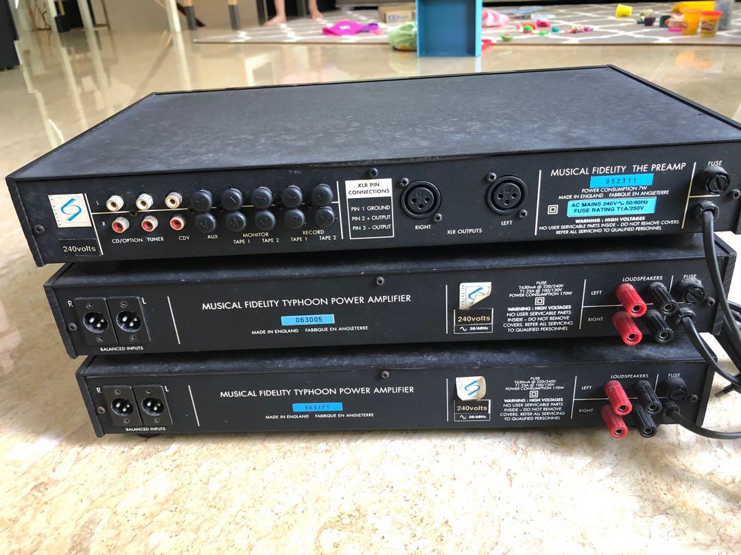Musical Fidelity - The Preamp x 1 units and Typhoon Power Amp x 2 units ...