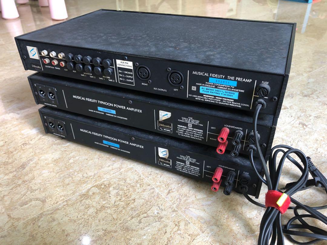 Musical Fidelity - The Preamp x 1 units and Typhoon Power Amp x 2 units ...