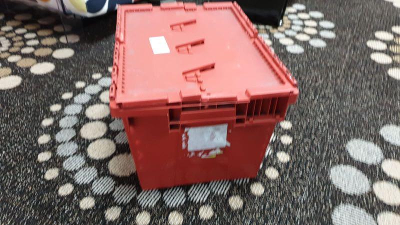 Redmart groceries box hard solid plastic red, Furniture & Home Living ...