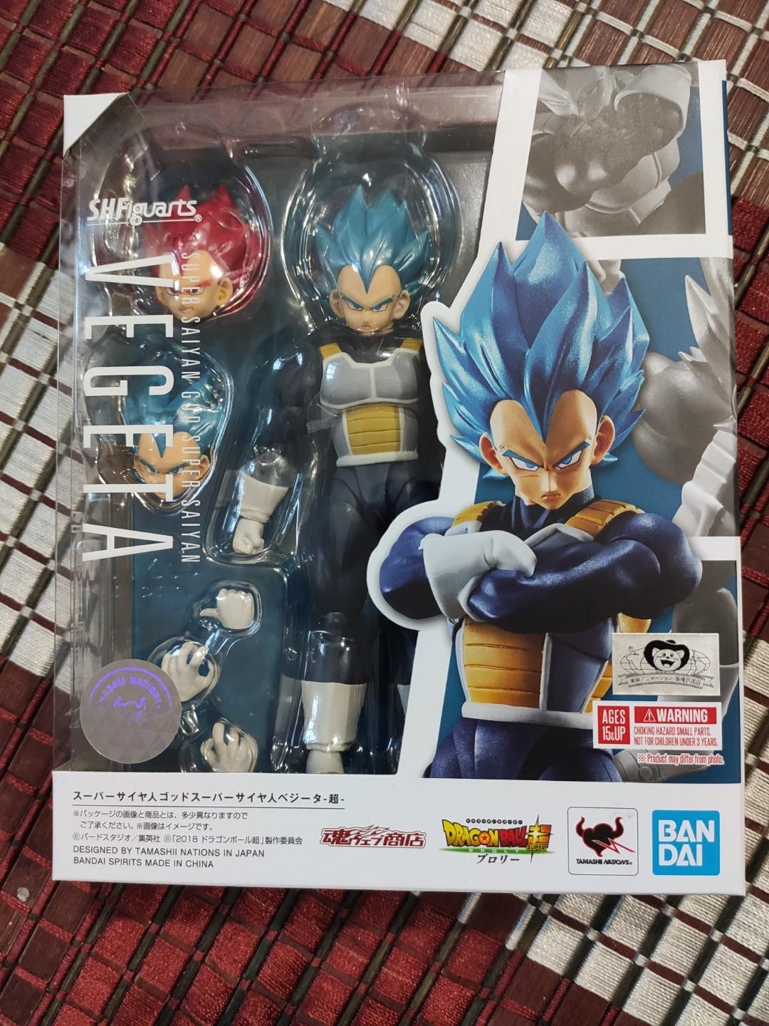 SHF Vegeta SSJG Super Saiyan God Form SSJ Blue Action Figure 1/12 scale ...