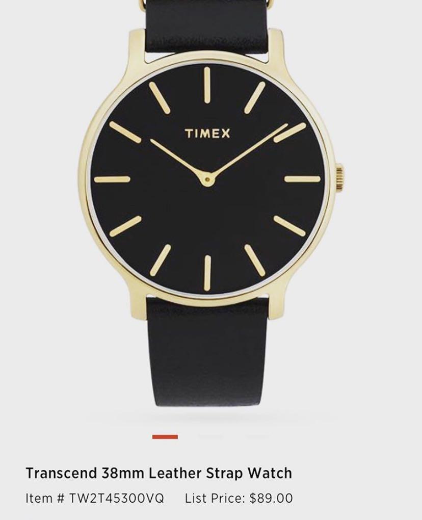 Timex Black Leather Watch with Gold Details, Women's Fashion, Watches & Accessories, Watches on ...