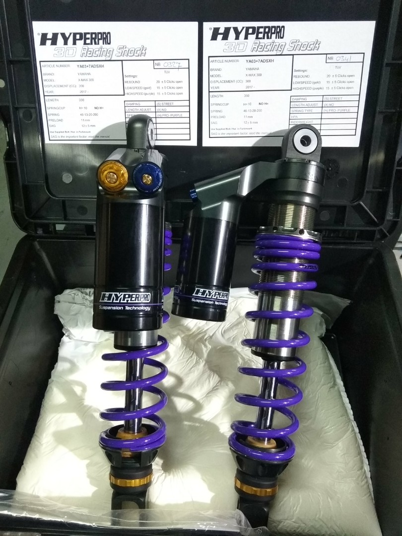 Yamaha XMAX 300 Hyperpro Suspension Upgrade, Motorcycles, Motorcycle Accessories on Carousell