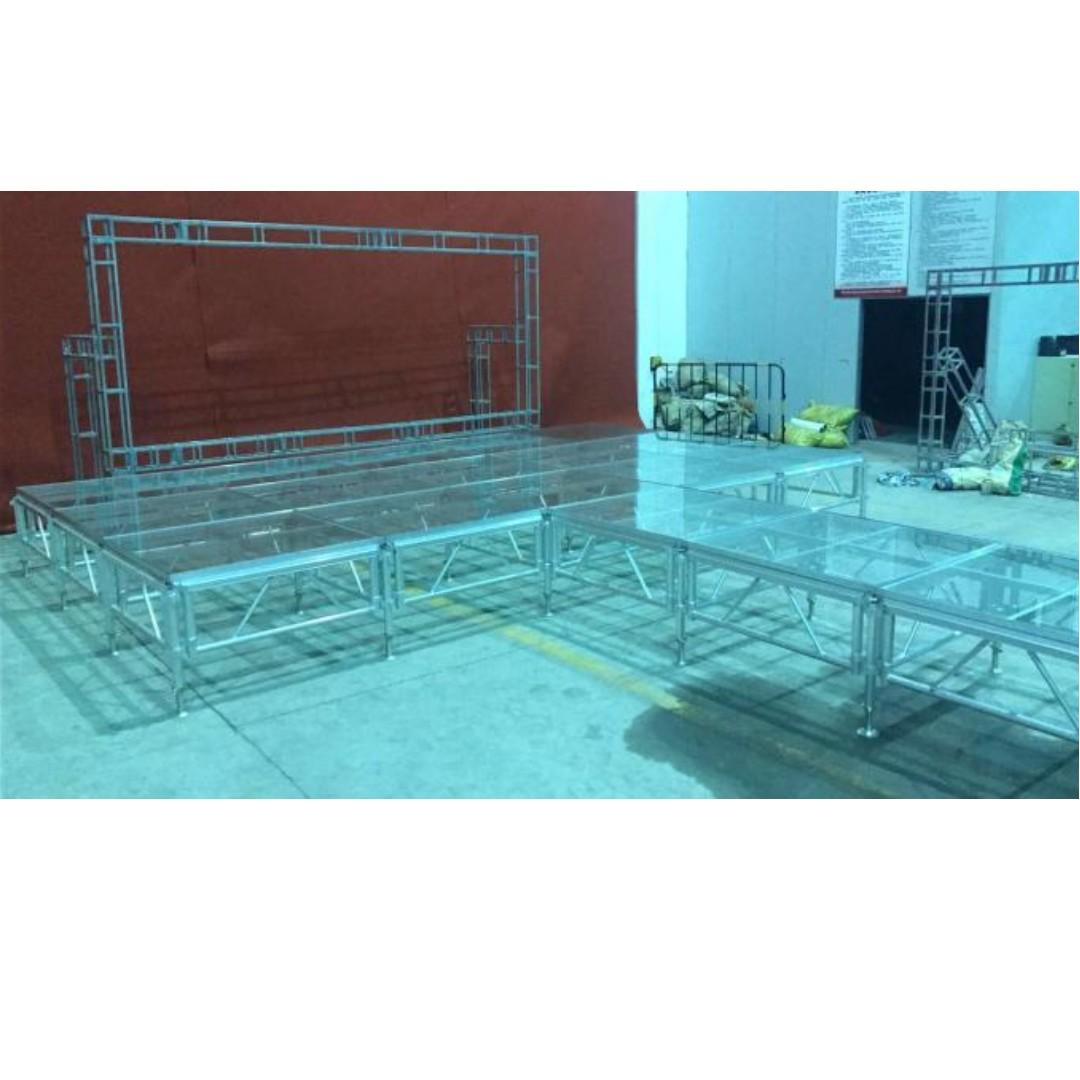 Brand new acrylic transparent stage 3ft - 5ft adjustable legs alloy ...
