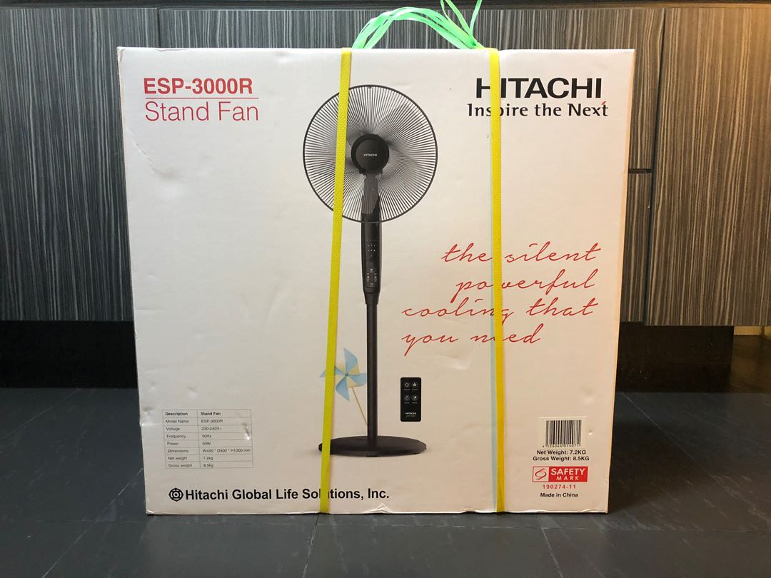 (BNIB) Hitachi Stand Fan, with remote control, Furniture & Home Living ...