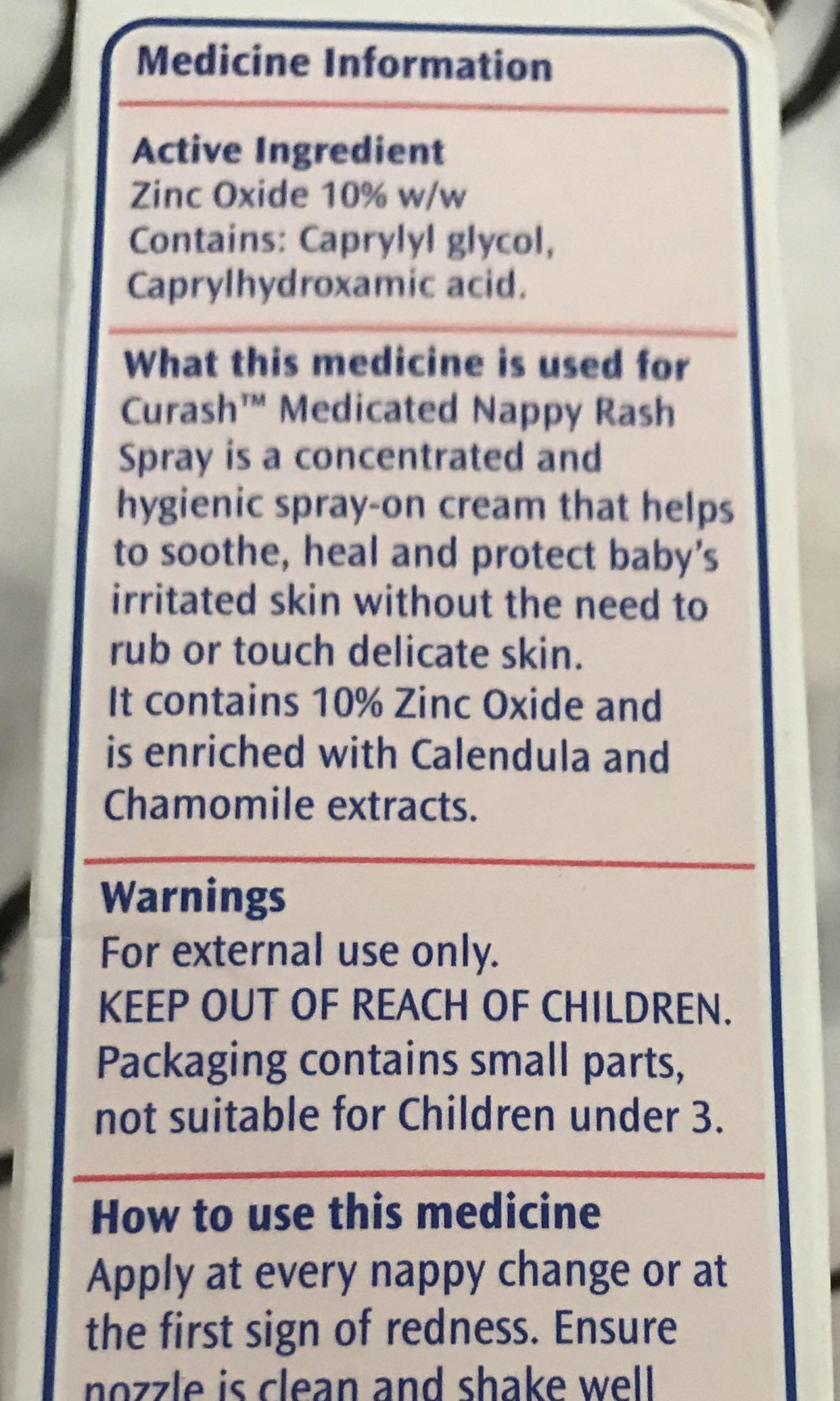 Curash medicated nappy rash spray, Babies & Kids, Bathing & Changing ...