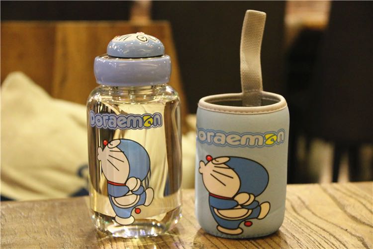 Doraemon Glass Water Bottle - 600ml, Furniture & Home Living ...