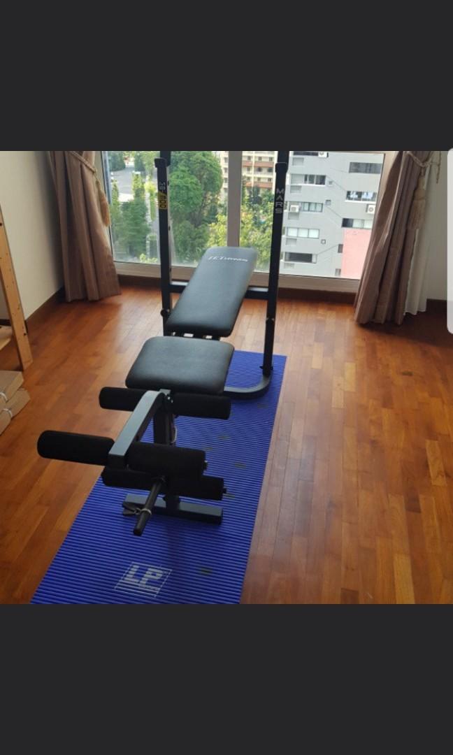 Foldable Bench Press, Leg Curl, Chest Curl and crunches, Sports ...