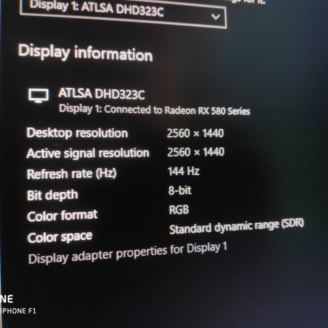 Gamdias Atlas DHD323C 32 inch 144hz 1440p Freesync, Computers & Tech ...