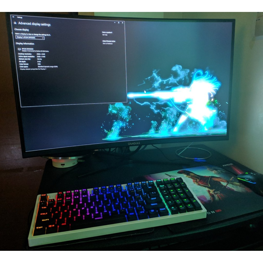 Gamdias Atlas DHD323C 32 inch 144hz 1440p Freesync, Computers & Tech ...