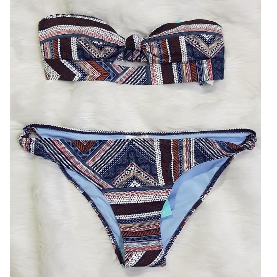 H&M Aztec Tube Strapless Bikini Set Swimsuit Bathing Suit, Women's ...