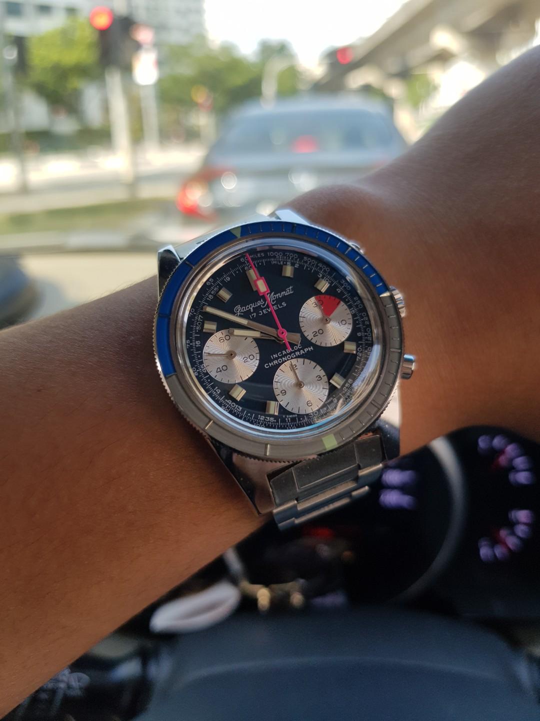 Jacques Monnat Chronograph 1960s NOS Vintage Watch Valjoux 7736, Luxury ...