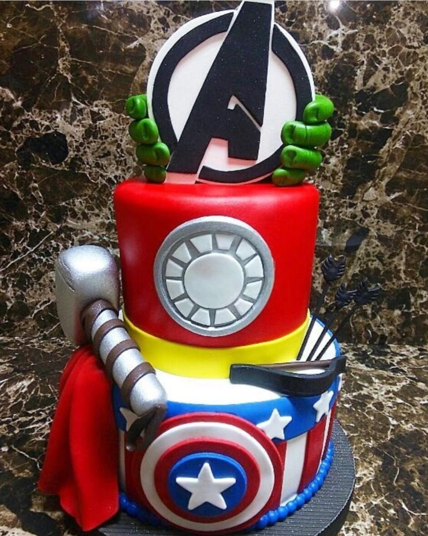 Marvel Action Superhero Cake, Food & Drinks, Homemade Bakes on Carousell