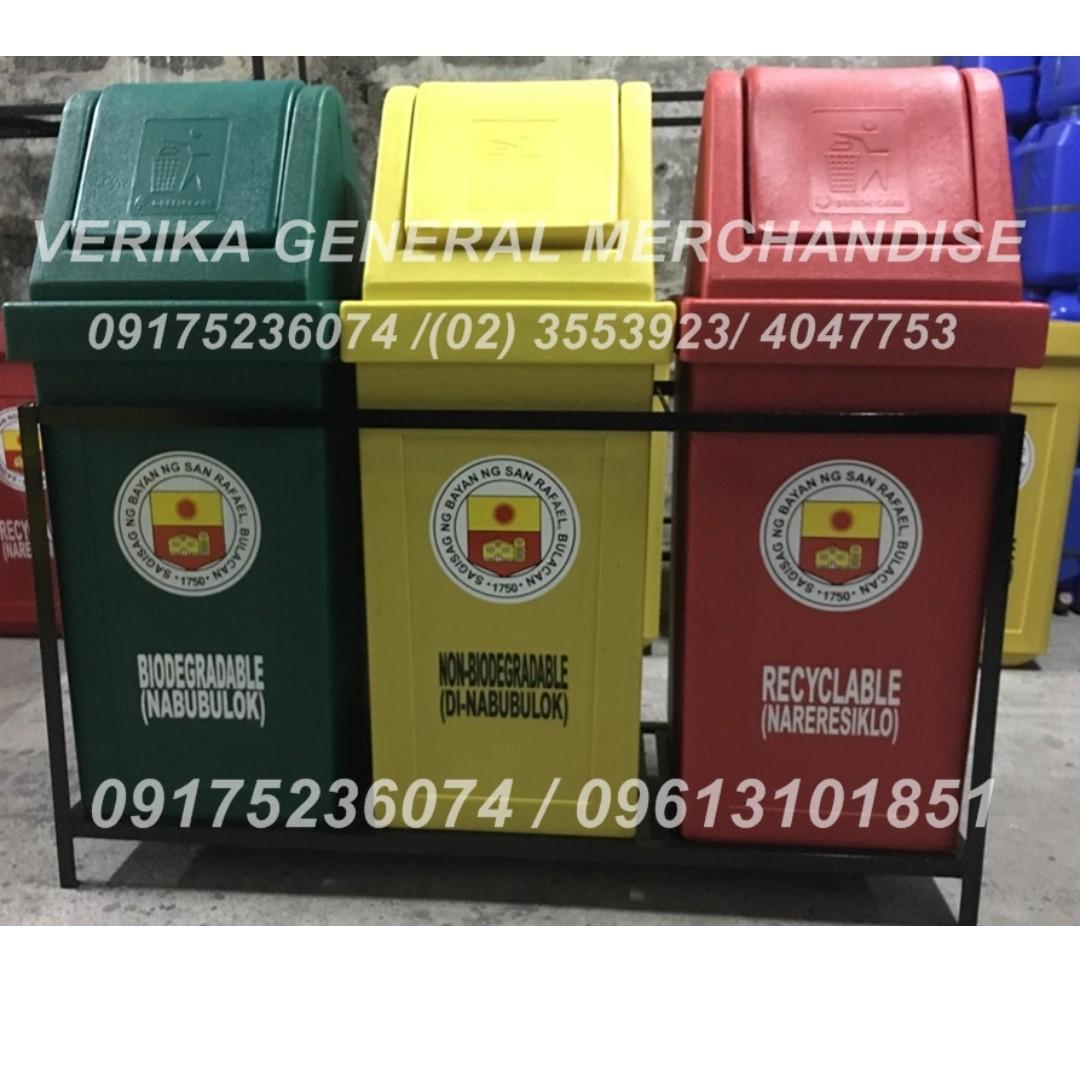 Plastic Trash Bins Waste Segregation Bin, Furniture & Home Living ...