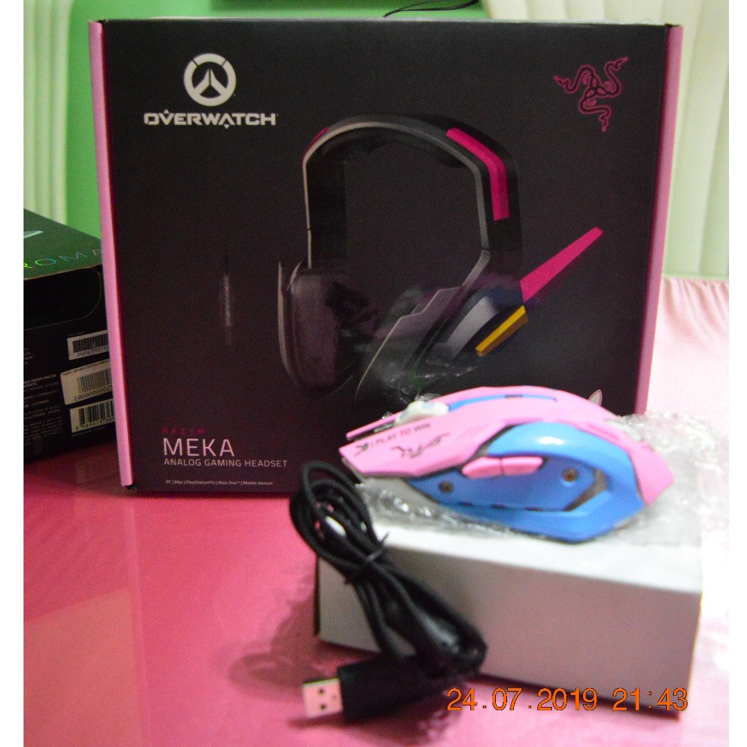 Razer Meka D.Va Gaming Headset with D.Va Gaming Mouse, Computers & Tech ...
