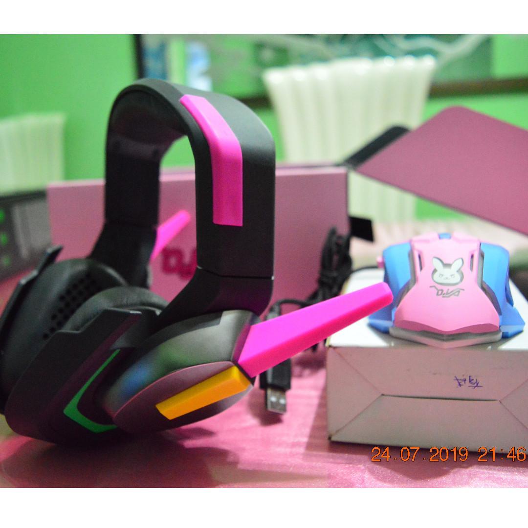 Razer Meka D.Va Gaming Headset with D.Va Gaming Mouse, Computers & Tech ...