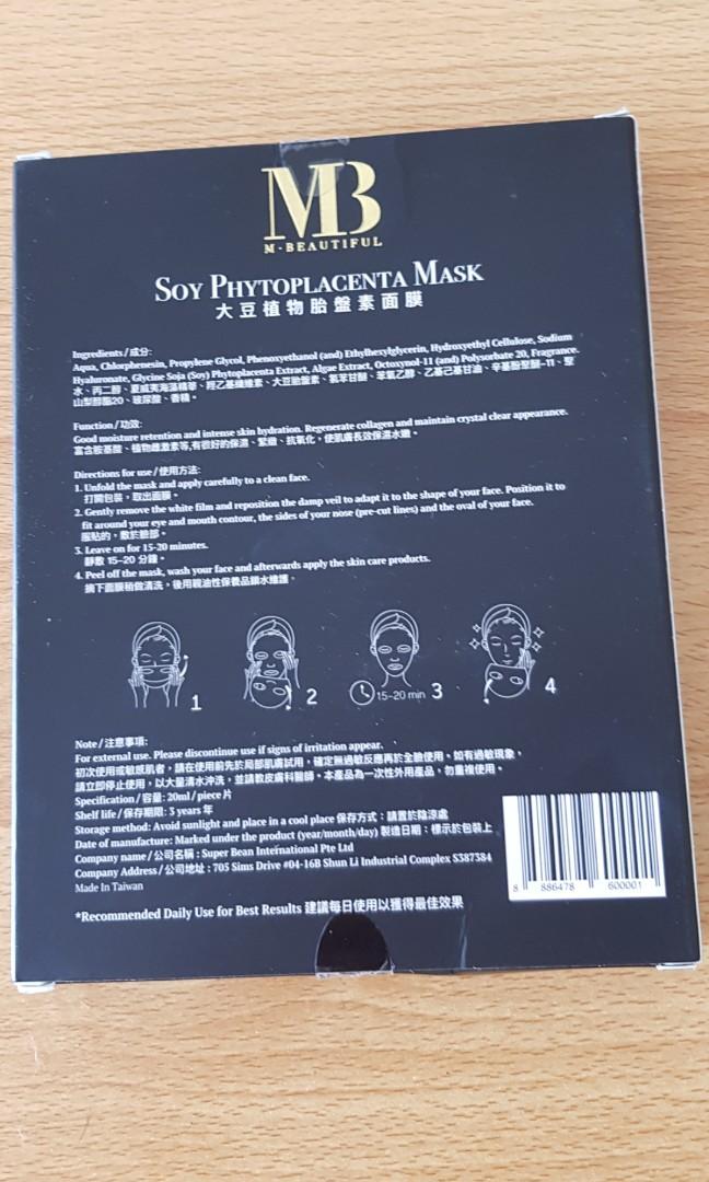 Soy phytoplacenta Masks from Taiwan, Beauty & Personal Care, Face, Face ...