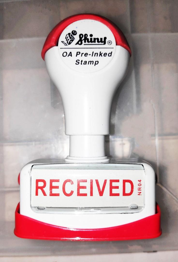 STAMP CHOP RECEIVED SHINY NR04 PRE-INKED, Hobbies & Toys, Stationery ...