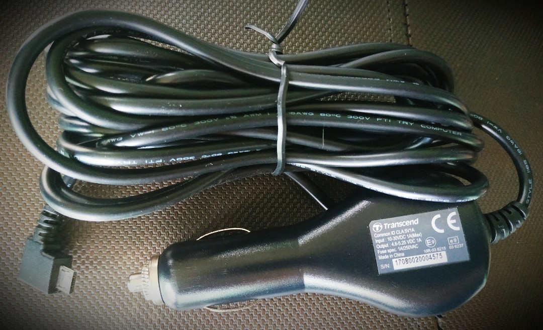 Transcend dashcam power cable, Computers & Tech, Parts & Accessories ...