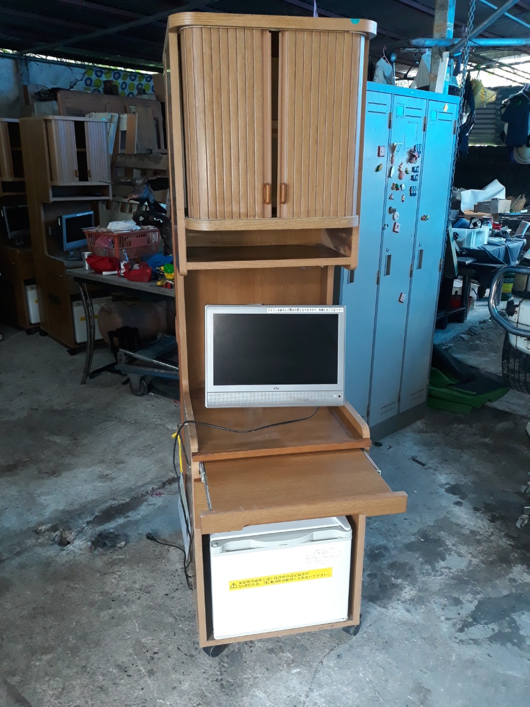 Tv.monitor. w/ cabinet and ref on Carousell