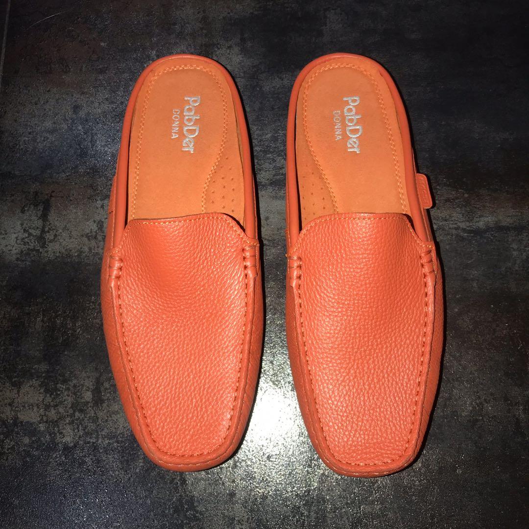 BRANDNEW PABDER DONNA ORANGE DRIVING SLIP ONS, Women's Fashion ...