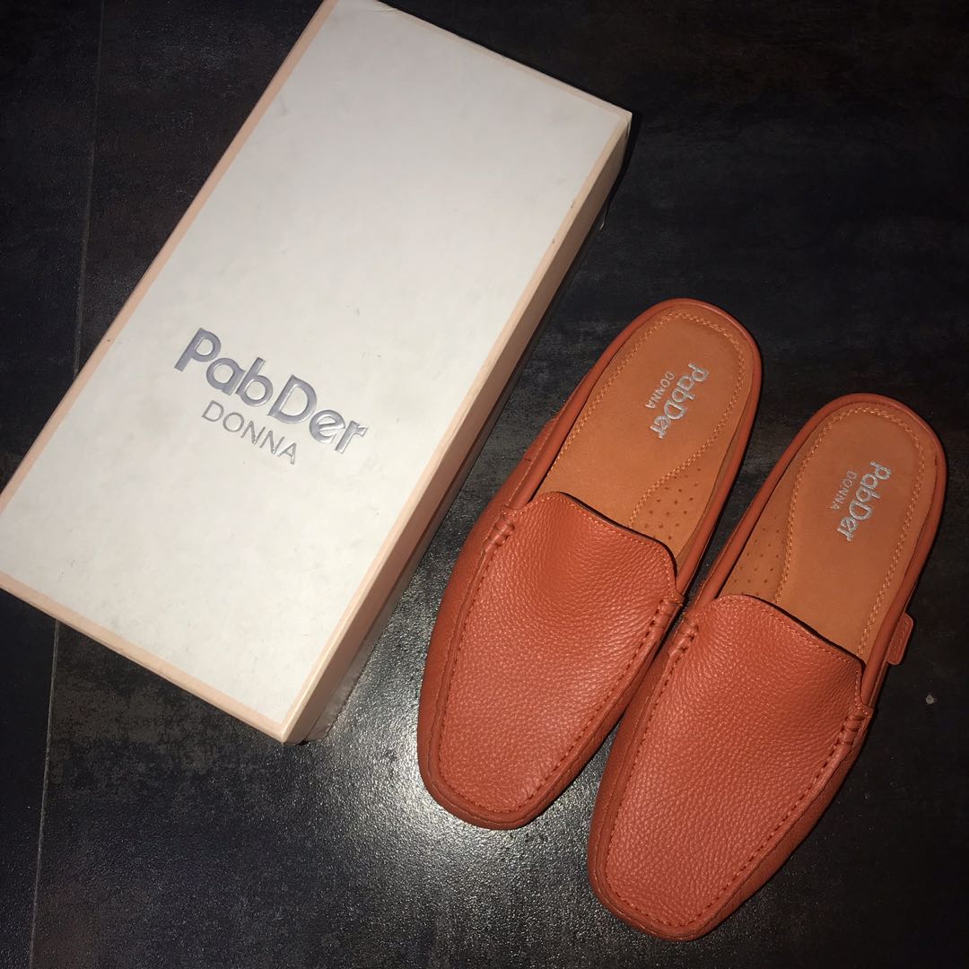 BRANDNEW PABDER DONNA ORANGE DRIVING SLIP ONS, Women's Fashion ...