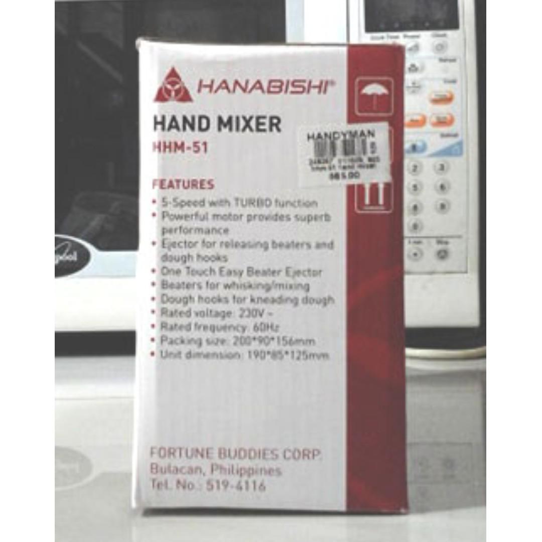 Hanabishi Hand Mixer, TV & Home Appliances, Kitchen Appliances, Hand ...