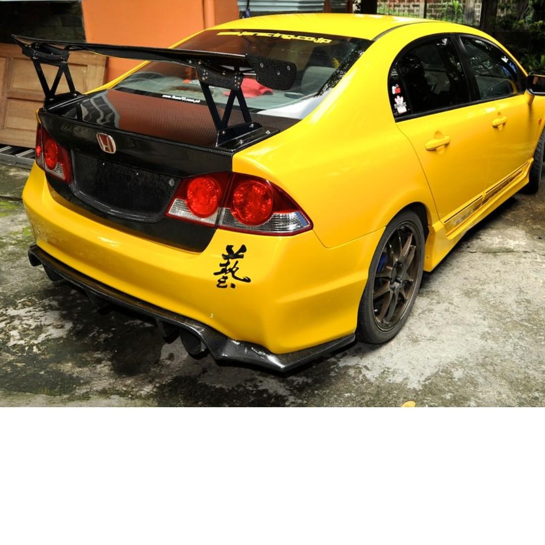 honda civic fd fd1 fd2 fd4 fd2r spoiler js racing style gt wing spoiler ...