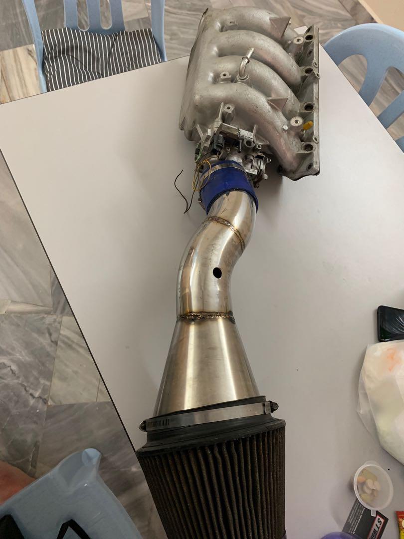 Honda Dc5 type r 6speed intake manifold and throttle body K&N pipe ...