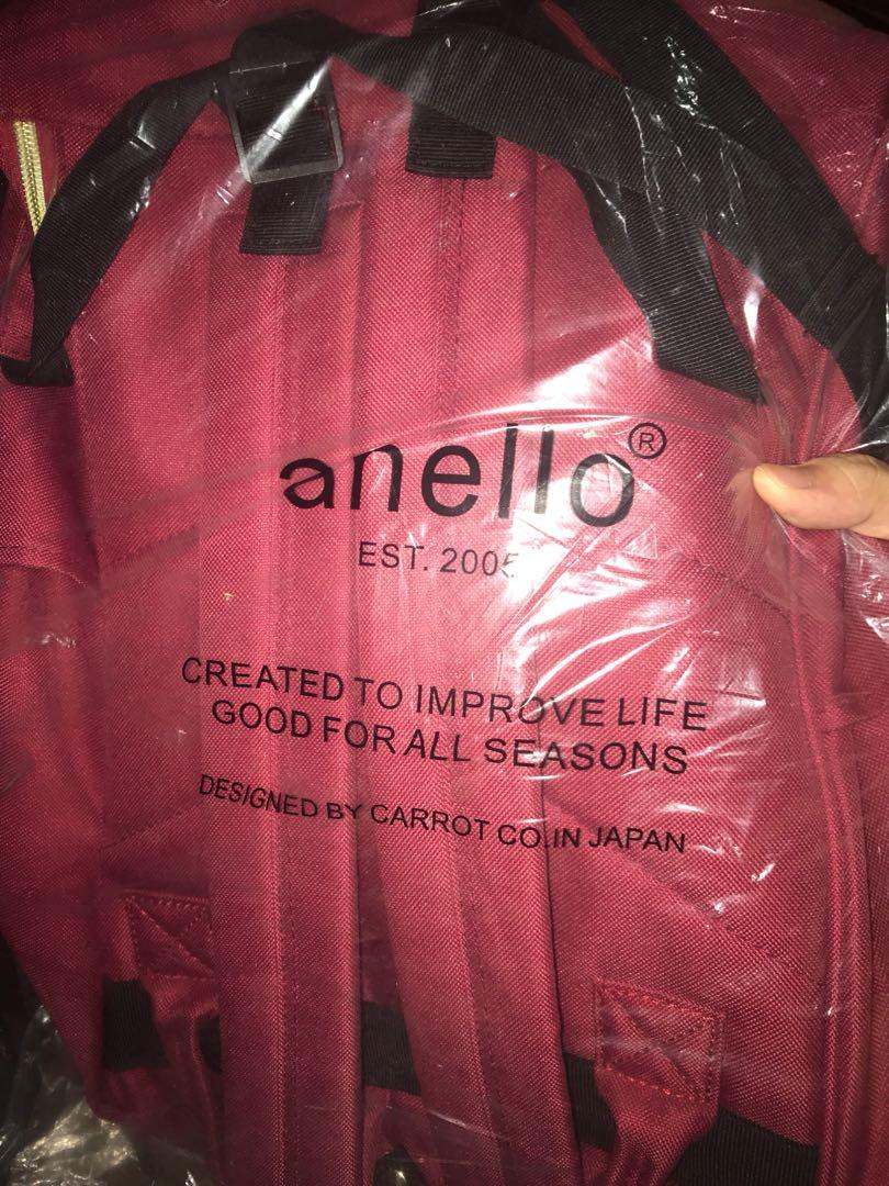 NEW Anello backpack red maroon, Women's Fashion, Bags & Wallets ...