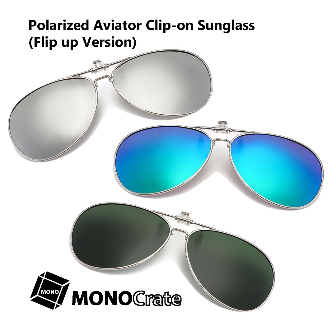 Polarized Aviator Clip On Sunglass Flip Up Version Womens Fashion
