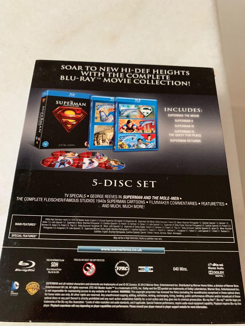 The Superman 5 Film Collection (Blu Ray), Hobbies & Toys, Music & Media, CDs & DVDs on Carousell