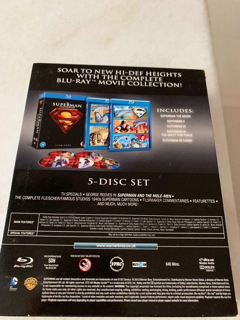The Superman 5 Film Collection (Blu Ray), Hobbies & Toys, Music & Media ...