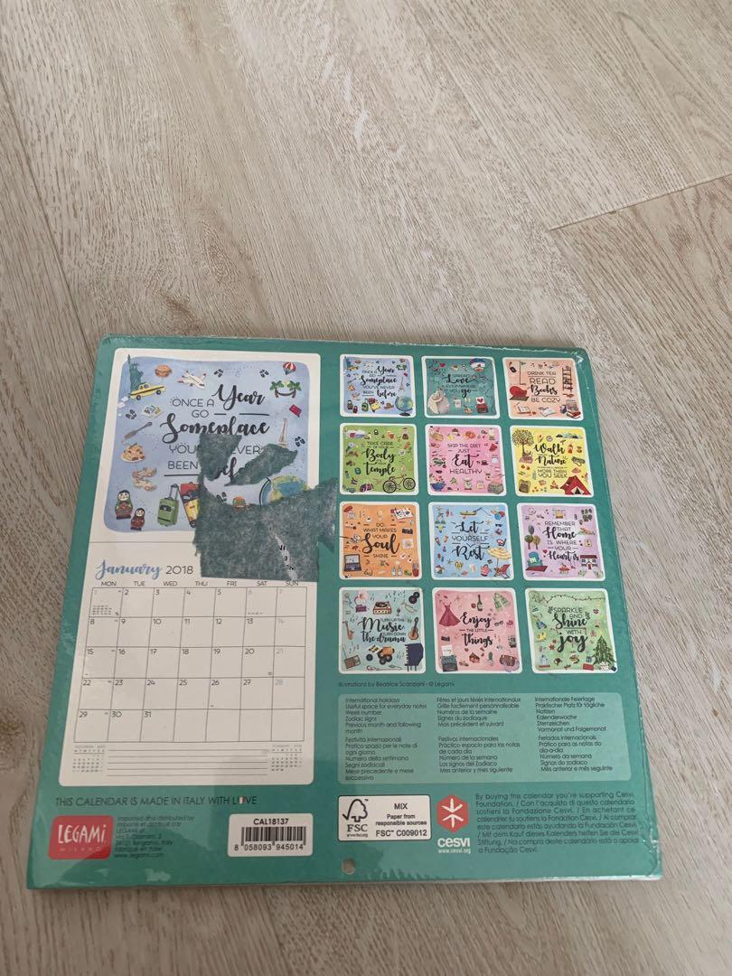 2018 Calendar Legami, Hobbies & Toys, Stationery & Craft, Other ...