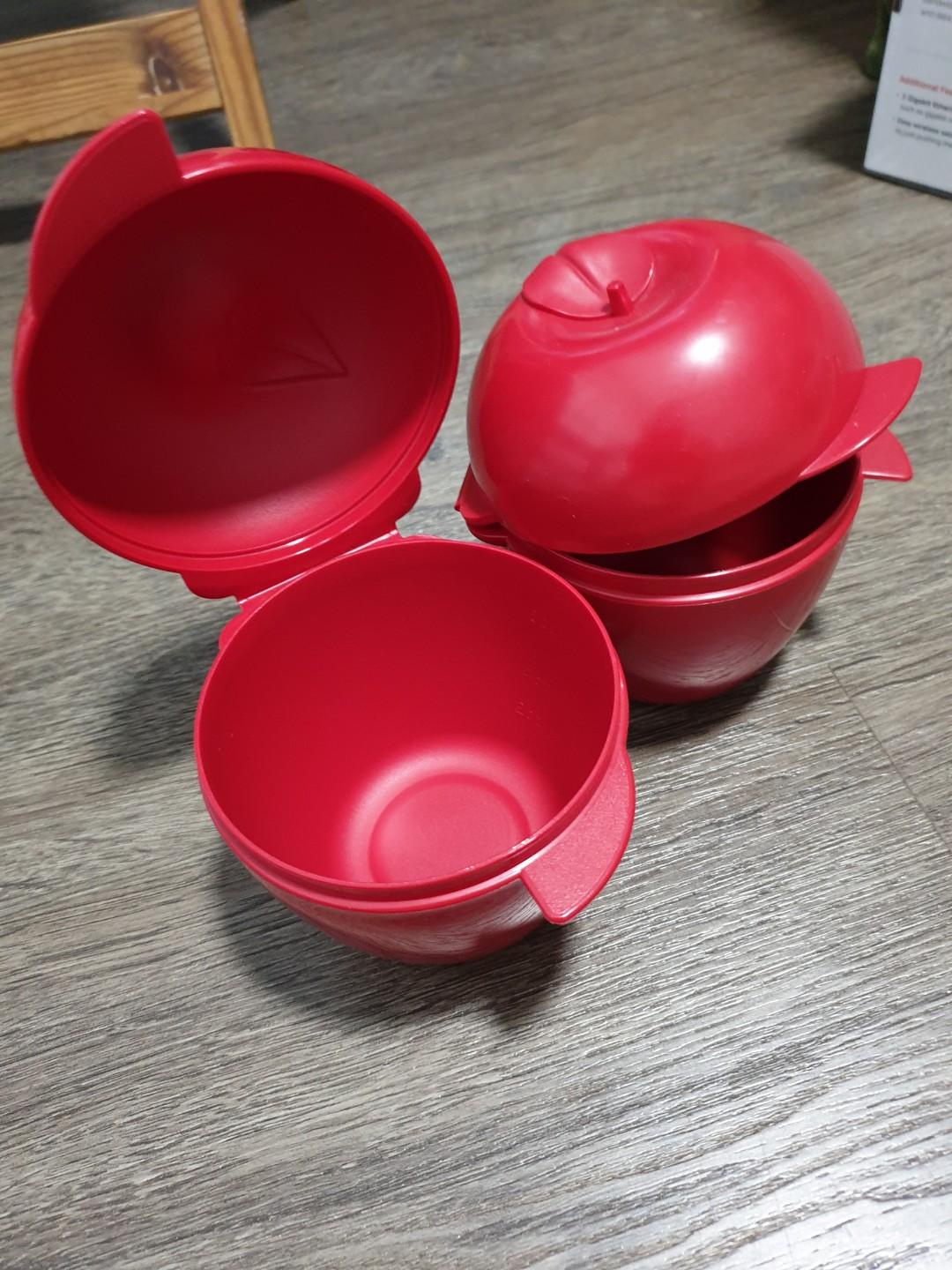 2 new apple shape Tupperware containers, Furniture & Home Living ...