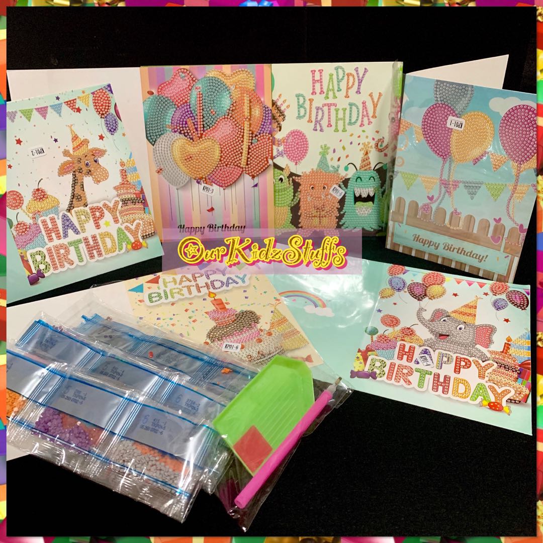DIY Diamond Art Pasting Birthday Cards II, Hobbies & Toys, Art & Prints ...