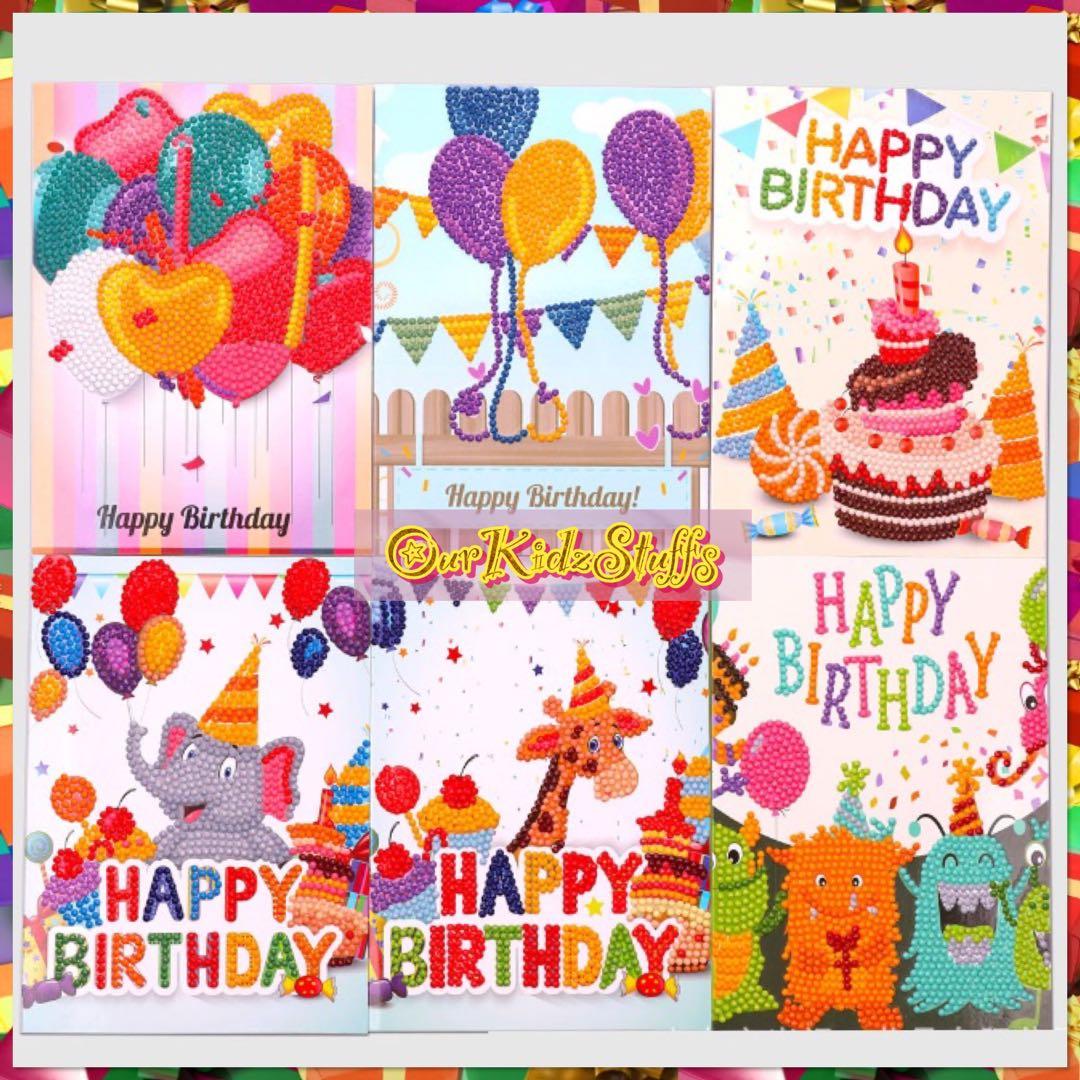 DIY Diamond Art Pasting Birthday Cards II, Hobbies & Toys, Art & Prints ...